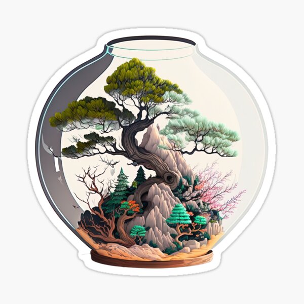 "Bonsai Tree Terrarium" Sticker for Sale by RoninCreator | Redbubble