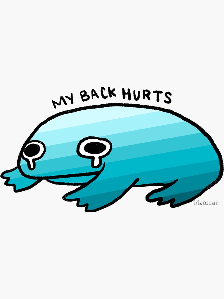 "My Back Hurts | Crying Blue Gradient Frog" Sticker for Sale by ...