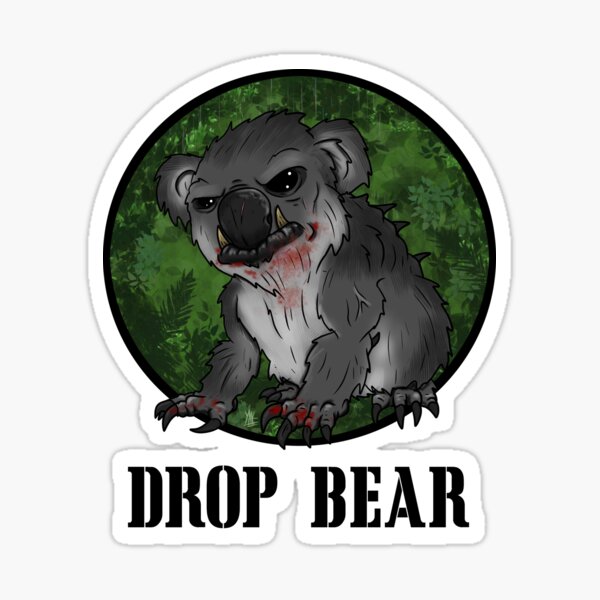 "Drop Bear" Sticker for Sale by YakmanNZ | Redbubble