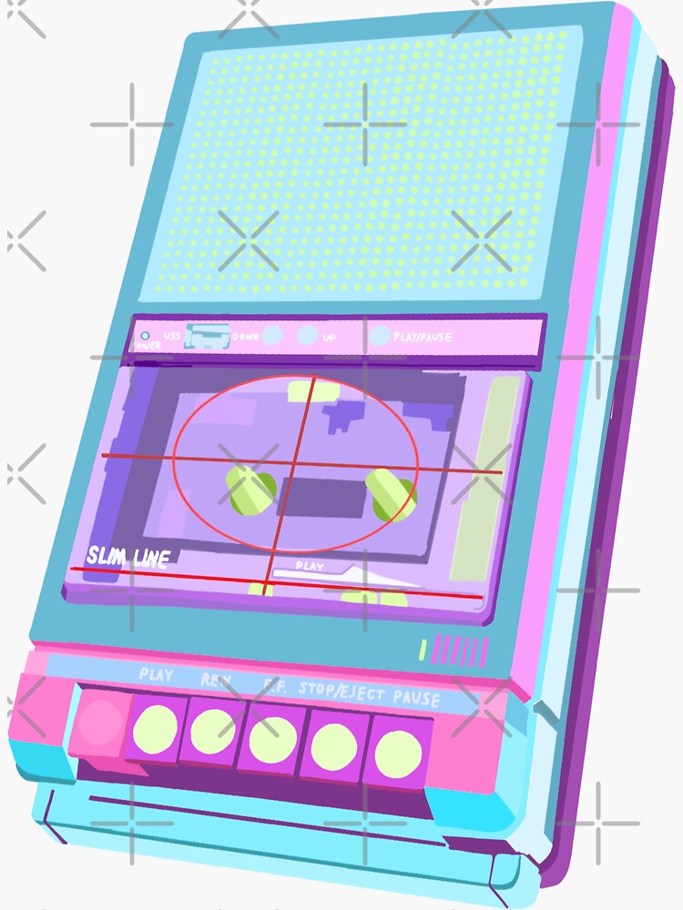 "Retro tape recorder" Sticker for Sale by KyuubuArts | Redbubble