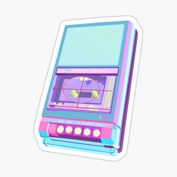 "Retro tape recorder" Sticker for Sale by KyuubuArts | Redbubble