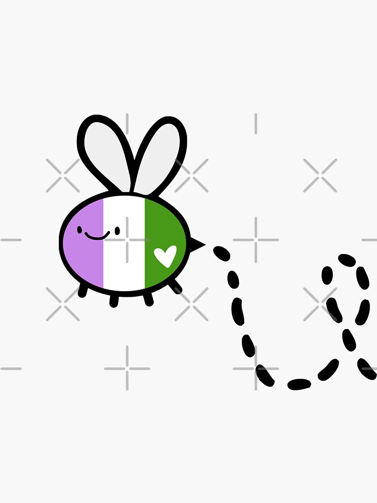 "Bee You Positive Pun Genderqueer Pride" Sticker for Sale by b3y0u | Redbubble