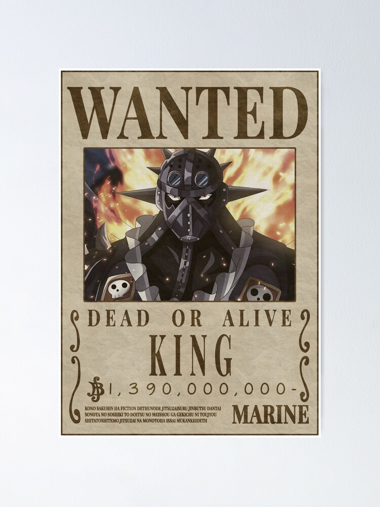 "King Wanted poster one piece bounty (2023 updated price )" Poster for ...
