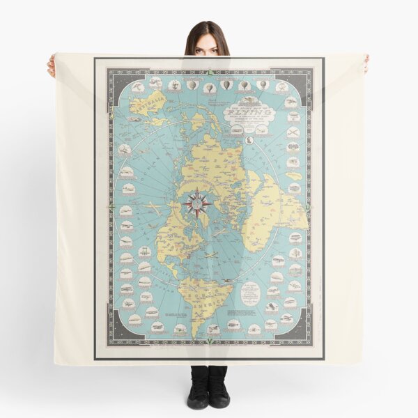 Pañuelo «El mapa de la historia de volar: ser una crónica de la ...