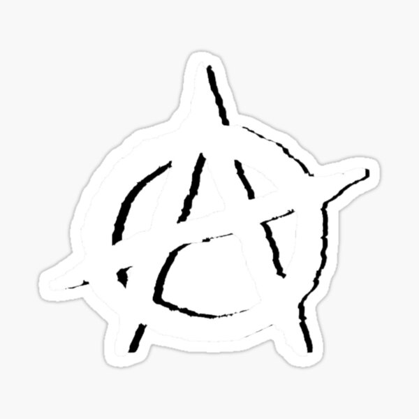 Sticker « Symbole d'anarchie de couleur blanche Symbole Circle-A ...