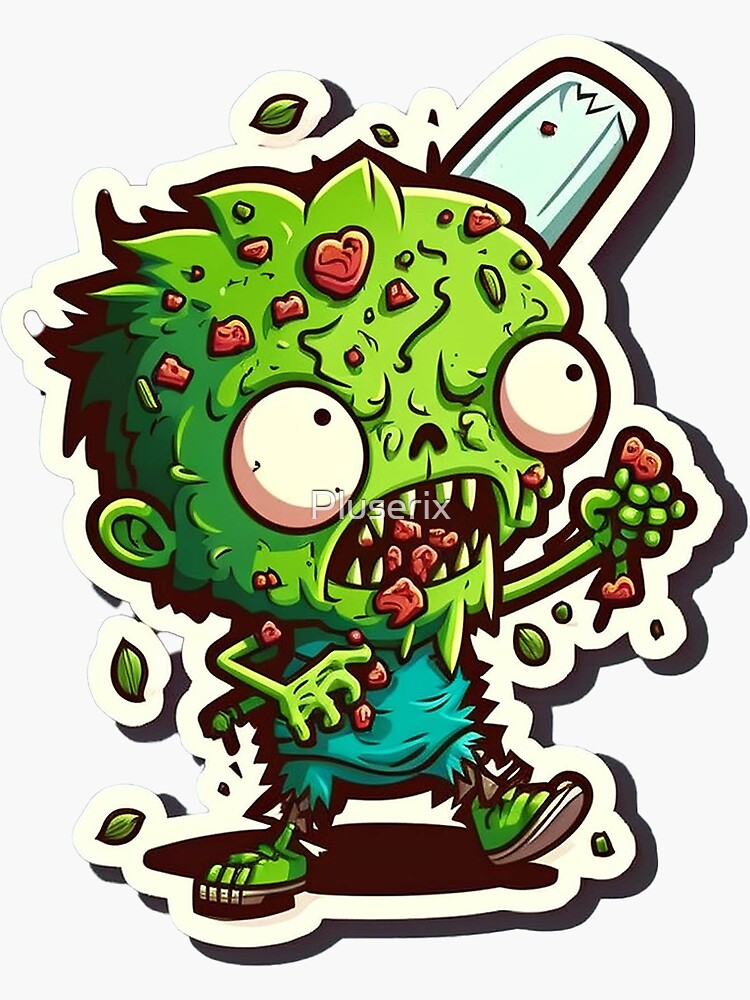 "Funny Zombie Cookies Sticker" Sticker for Sale by Pluserix | Redbubble