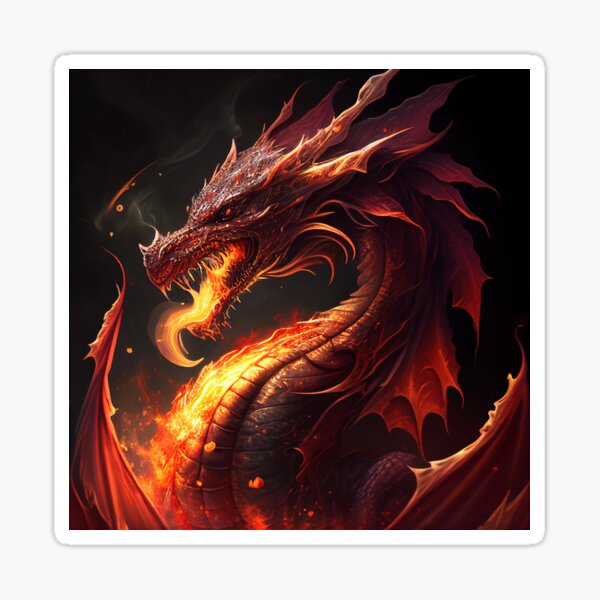 "Fire Dragon" Sticker for Sale by Legendary T-Shirts | Redbubble
