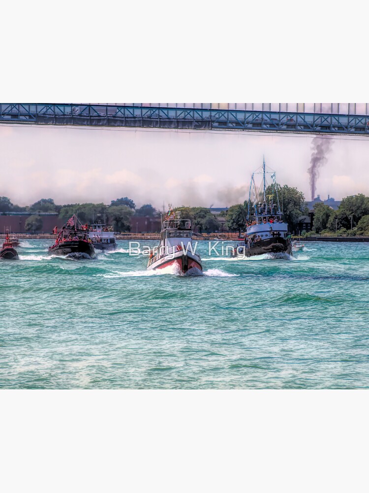 "Tugboat Race On The Detroit River" Sticker for Sale by Nightshade ...