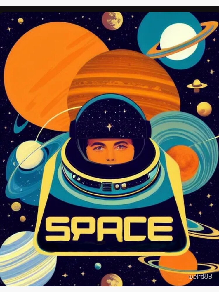 "Retro 70s space cadet astronaut galaxy Webb lunar james telescope ...