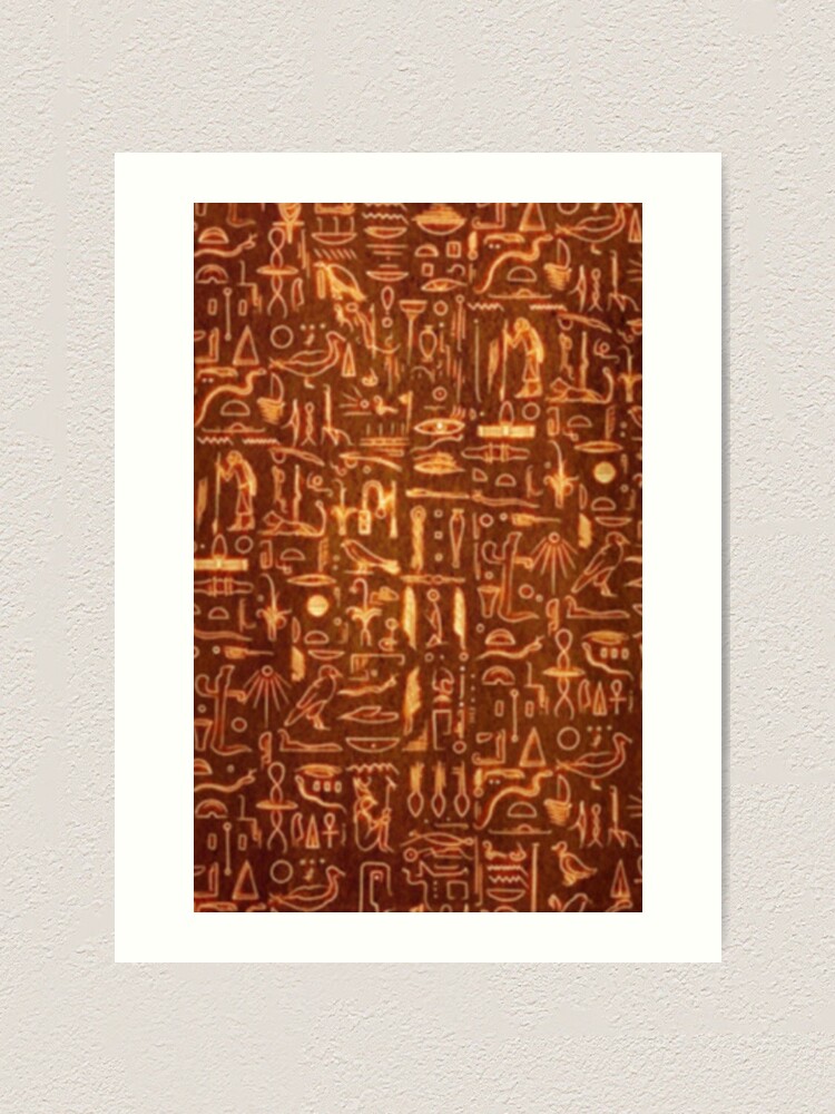 Impression artistique « L'écriture ancienne hiéroglyphique hiéroglyphes ...