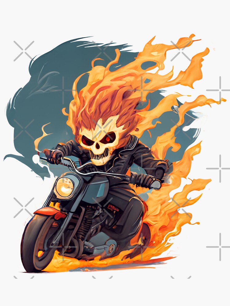 "Ghost Rider Animated Style" Sticker for Sale by Pralph | Redbubble