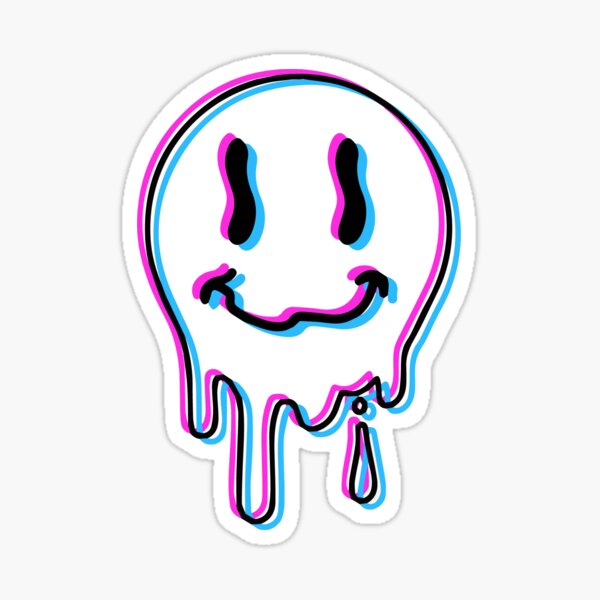 "Melty Smiley Face" Sticker for Sale by CallMeTsuyu | Redbubble