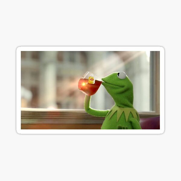 "Kermit Sipping Tea" Sticker for Sale by Lizbxg | Redbubble