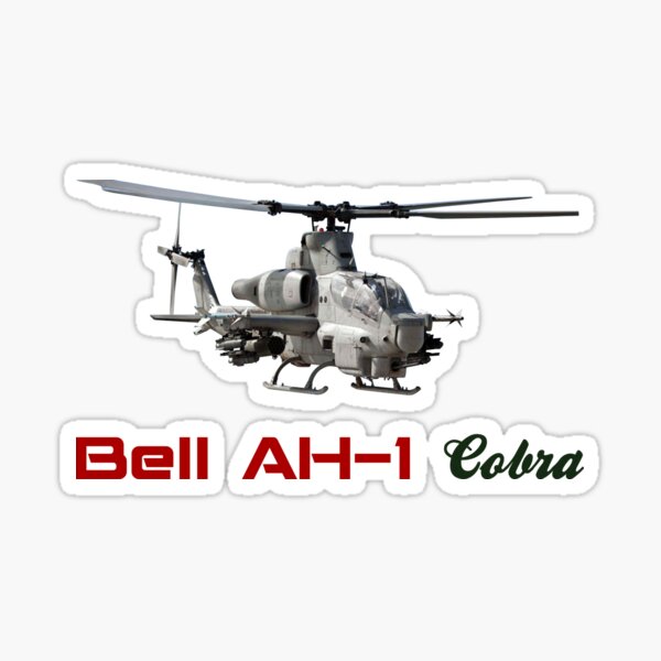 "Bell ah-1 cobra helicopter ah 1 helicopter ah 1w, ah-1z viper" Sticker ...