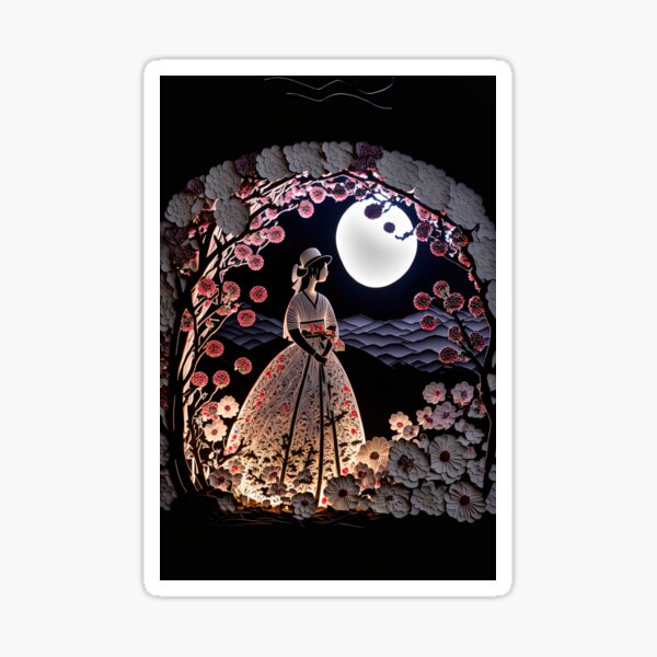 "Lunar Moon Scene Moonlight" Sticker for Sale by Juliascutecornr ...