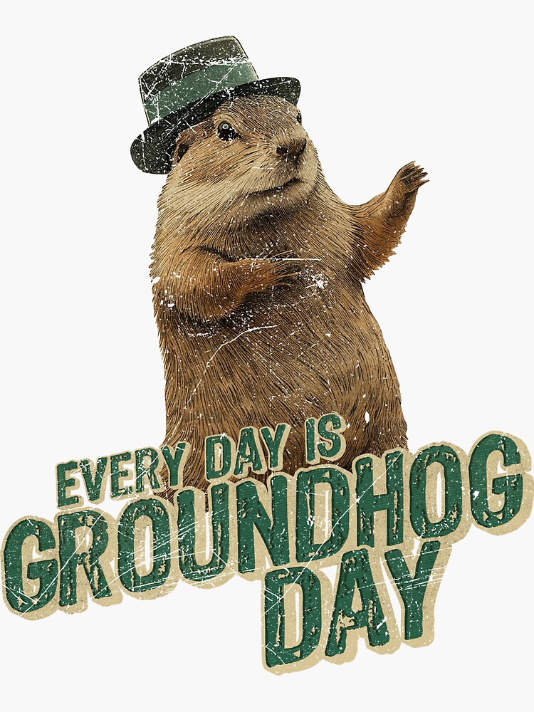 "Vintage Happy Groundhog Day Early Spring Prediction Festival" Sticker ...