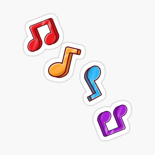 "Rainbow Watercolor Music Notes Set" Sticker for Sale by redakhatib ...