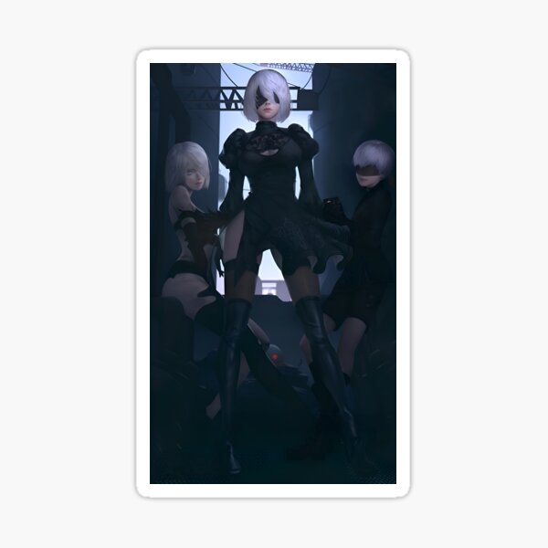 "Nier Automata A2, 2B, 9S Power." Sticker for Sale by Greyo101 | Redbubble