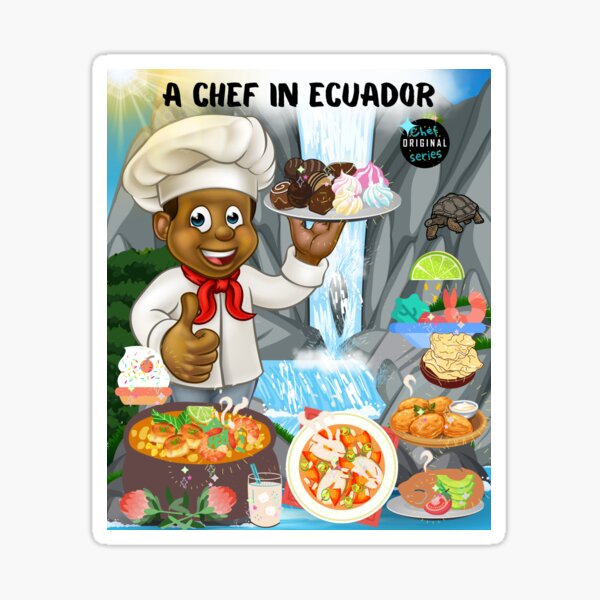 "A Chef in Ecuador" Sticker for Sale by Lop-and-Me | Redbubble