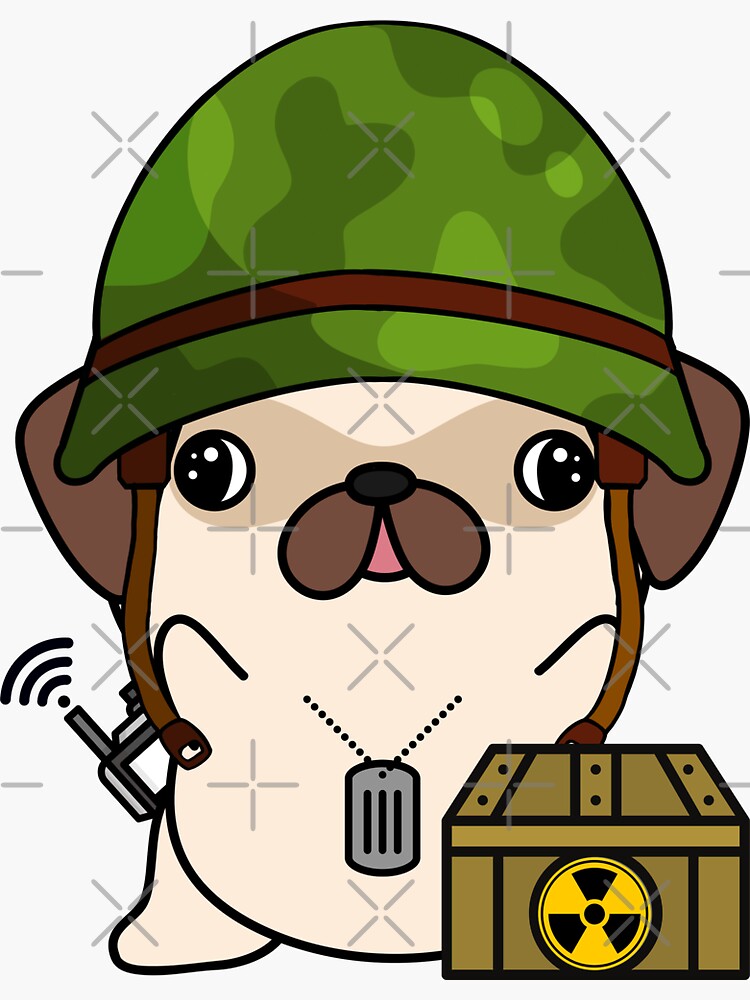 "Army Soldier Pug" Sticker for Sale by Pet-Station | Redbubble