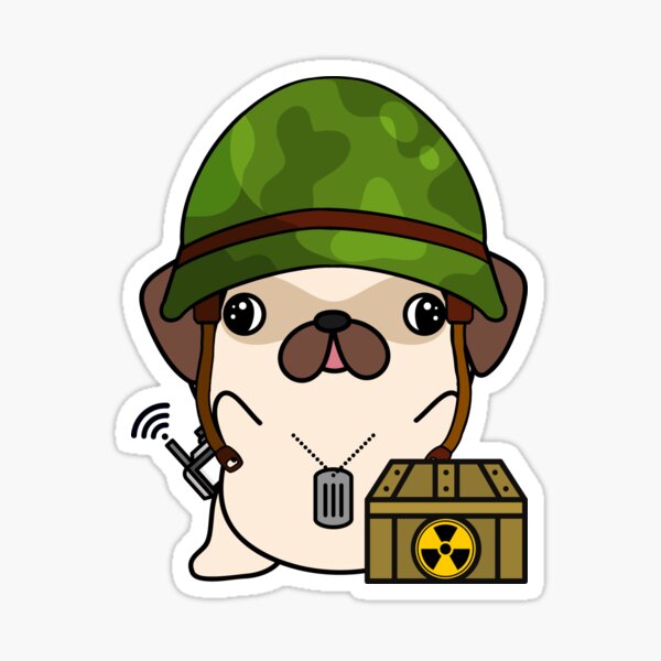 "Army Soldier Pug" Sticker for Sale by Pet-Station | Redbubble