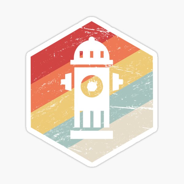 "Retro 70s Fire Hydrant Icon" Sticker by ethandirks | Redbubble