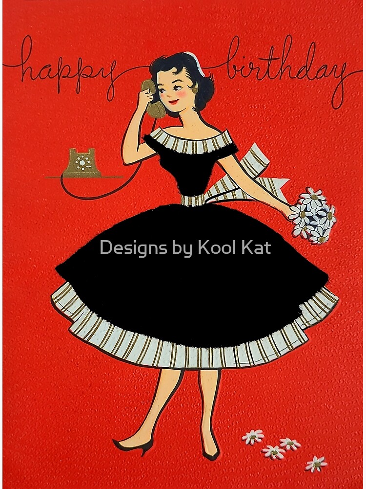 "1950s Retro Birthday Card" Art Print for Sale by Designs by Kool Kat ...