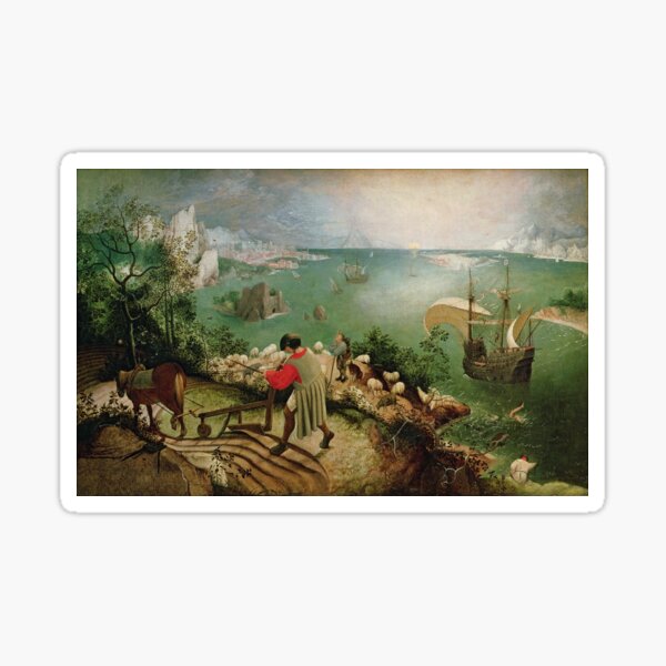 "Pieter Bruegel Icarus" Sticker for Sale by faewildlingart | Redbubble