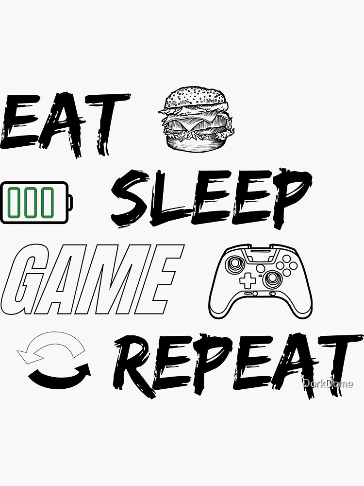 "Eat Sleep Game Repeat Funny Birthday Gamer" Sticker for Sale by ...