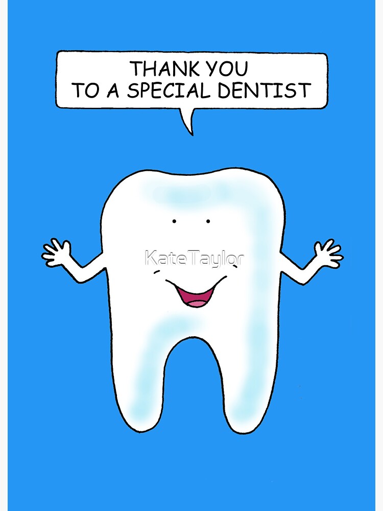 "Thank You to Dentist Talking Cartoon Tooth" Sticker for Sale by ...