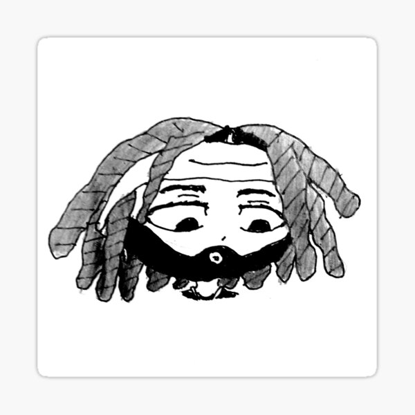 Chibi Man With Locks With A Beard And Flow Sticker For Sale By Cesardyart Redbubble