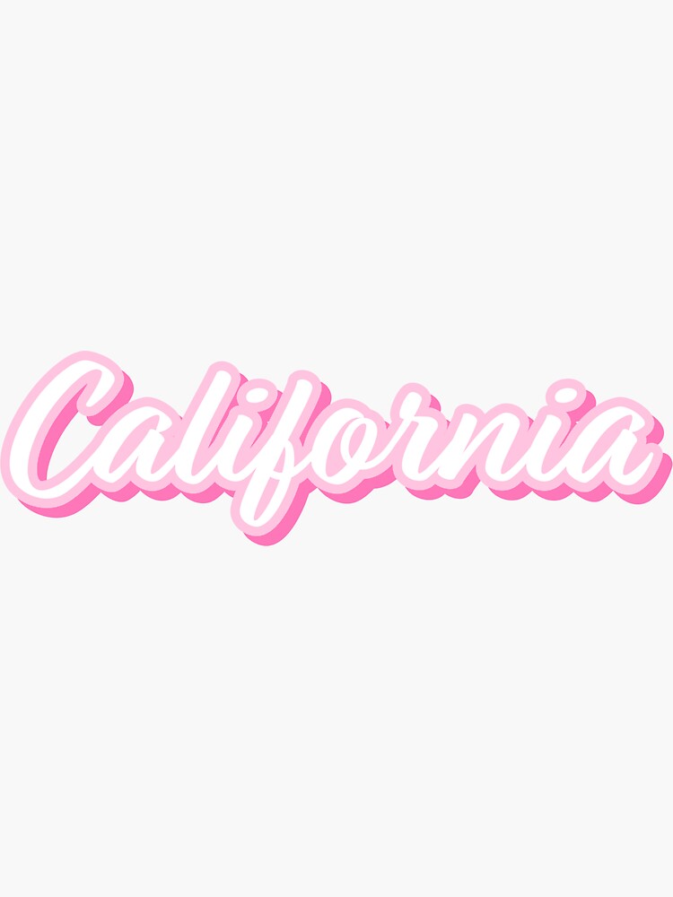 "Pink California" Sticker for Sale by 3Edesigns | Redbubble