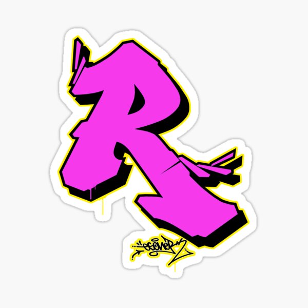 "PINK LETTER R BY ESONE URBAN GRAFFITI STREET STYLE " Sticker for Sale ...