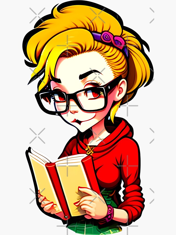 "Cute Spooky Zombie Girl Reading A Book - Carton Anime Style Gift For ...