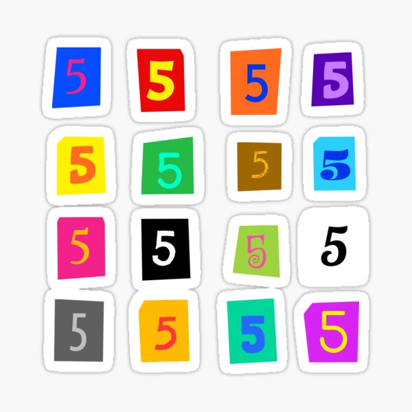 "magazine cut-out number 5 set" Sticker for Sale by Words-Artist ...