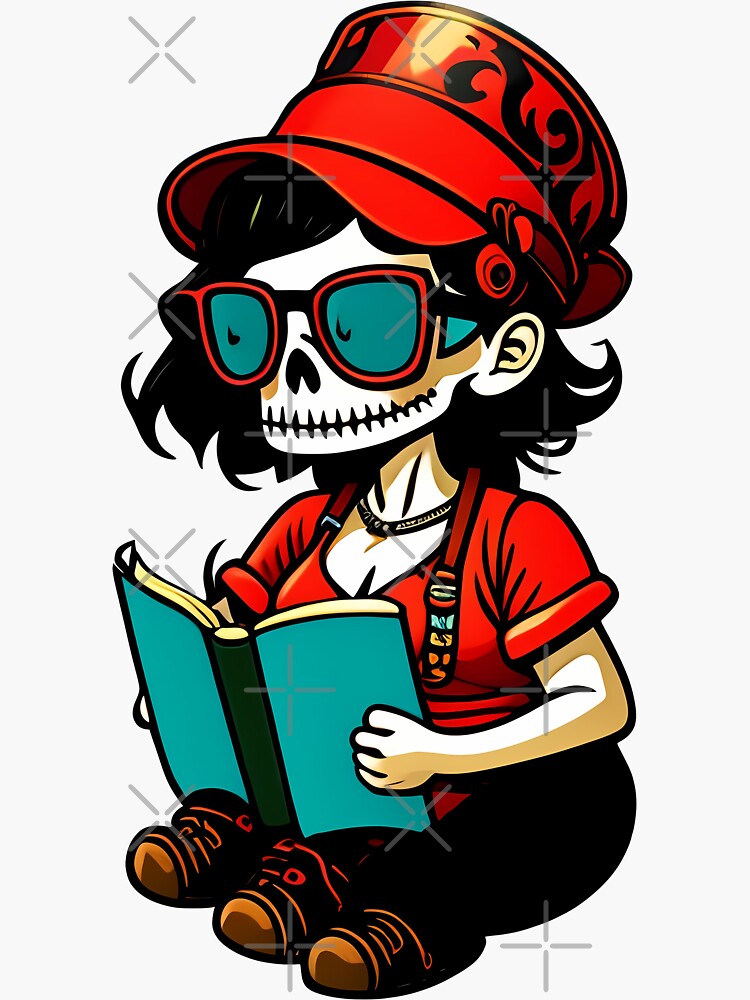 "3 Legged Spooky Zombie Girl Reading A Book - Carton Anime Style Gift ...