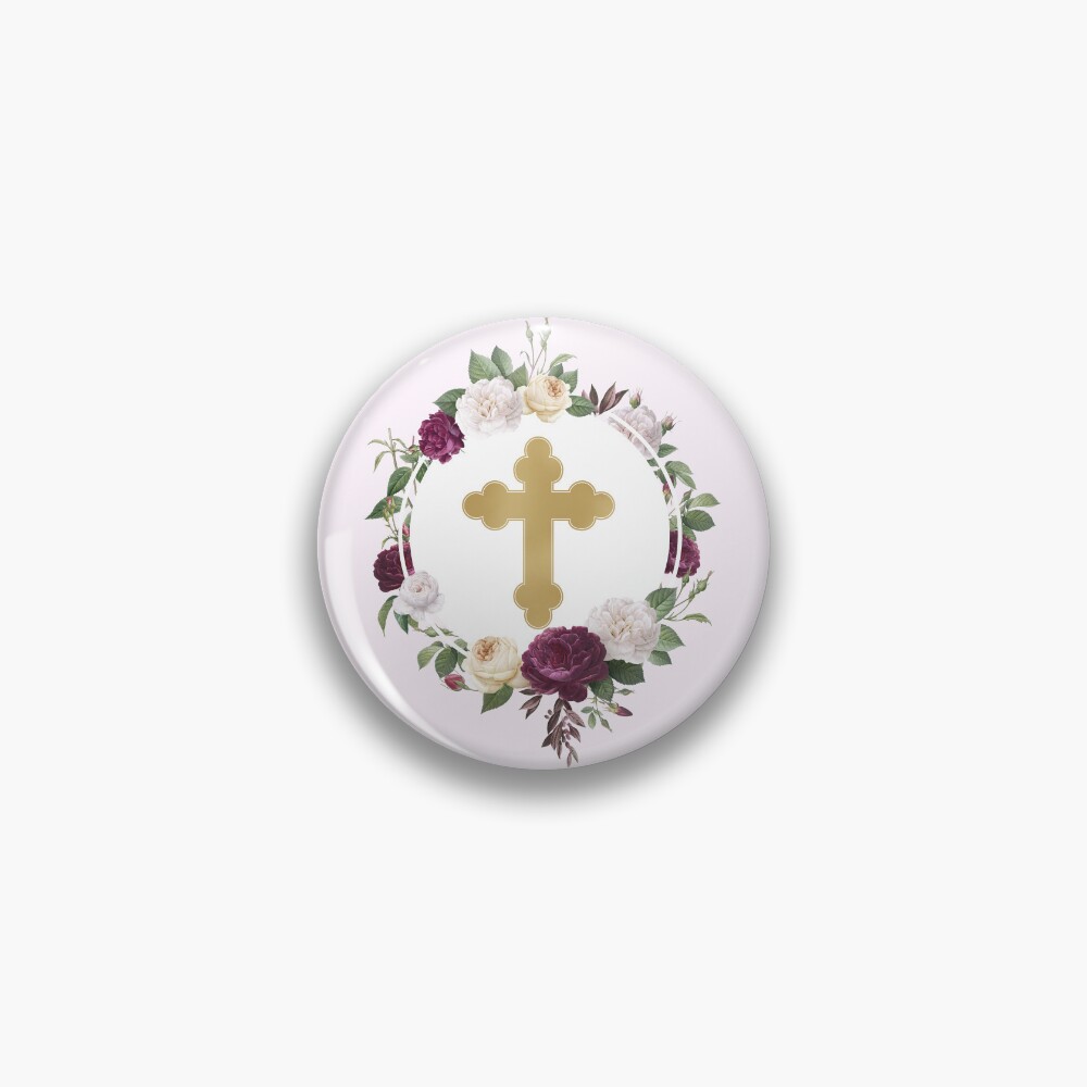 "Feminine and Golden Floral Christian Orthodox Cross " Sticker for Sale ...