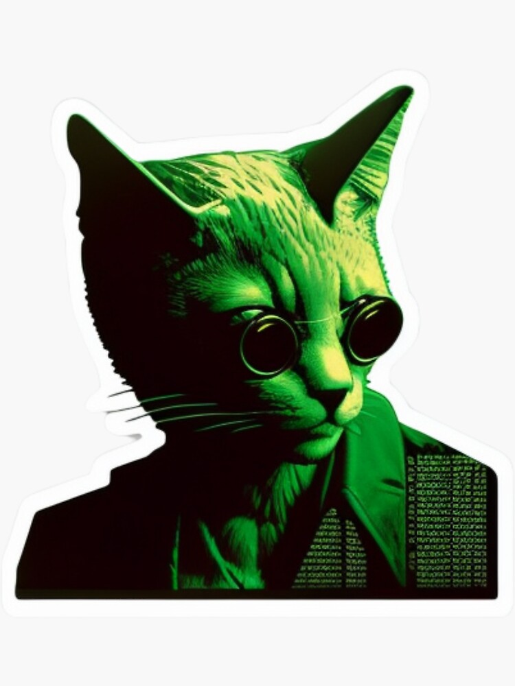 "catrix - the matrix cat sticker" Sticker for Sale by Gomawidesigns ...