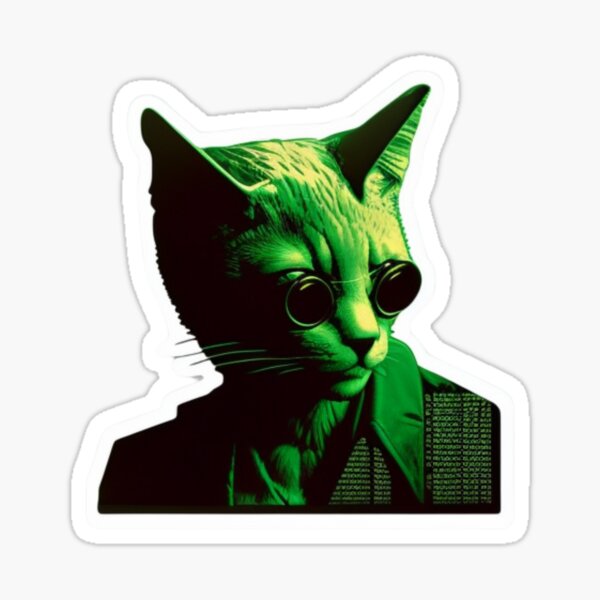 "catrix - the matrix cat sticker" Sticker for Sale by Gomawidesigns ...