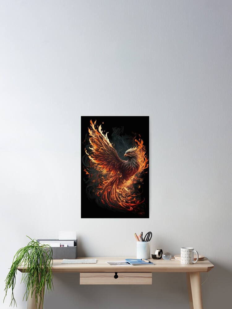 "Fiery phoenix rising illustration" Poster for Sale by zomgwtfbekjam ...