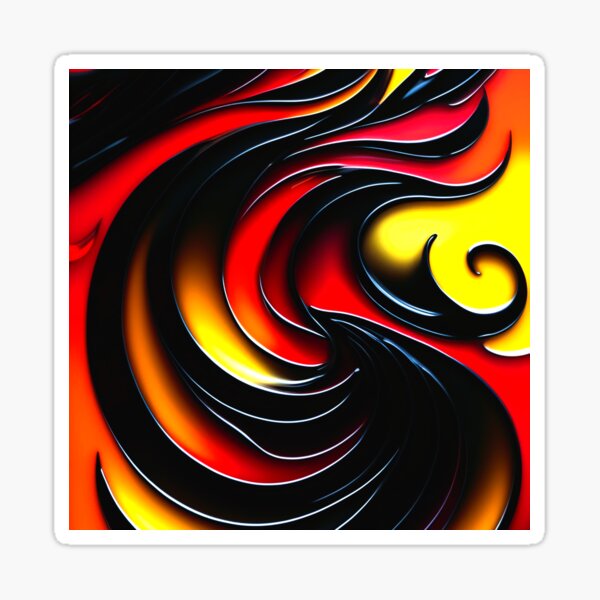"Stunning Abstract Flourish of Red Black Yellow " Sticker for Sale by ...