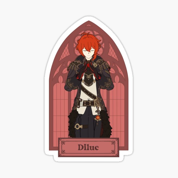 "Diluc Genshin impact" Sticker for Sale by SAN- | Redbubble