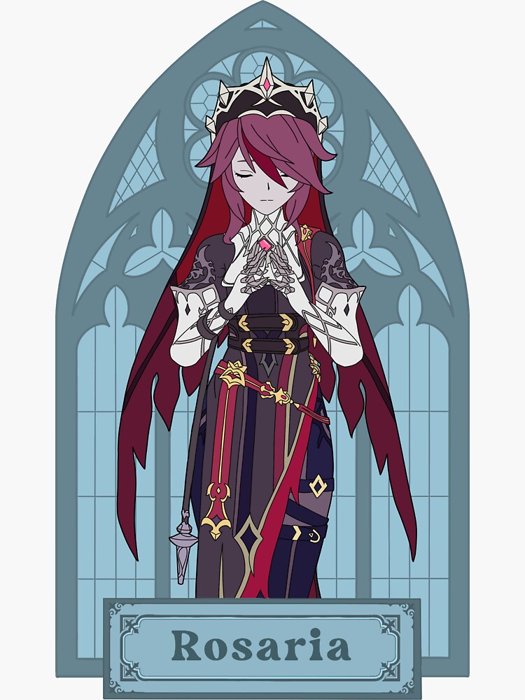 "rosaria genshin impact" Sticker for Sale by SAN- | Redbubble