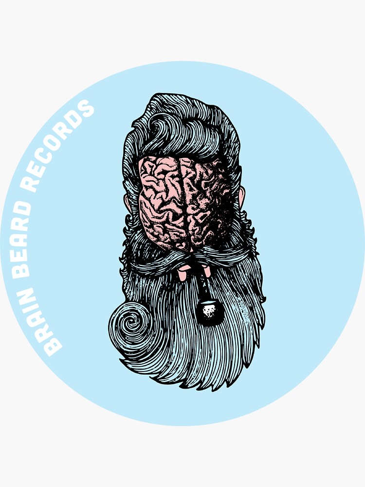 "Brain Beard Records Sticker" Sticker for Sale by KellenConrad | Redbubble