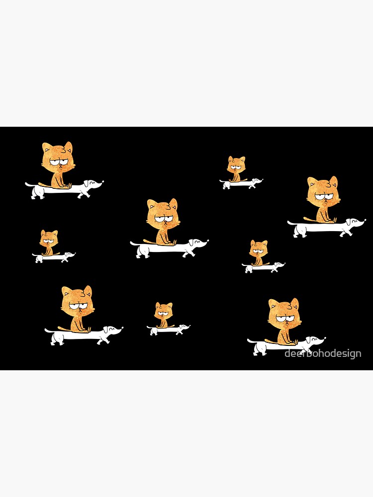 " Orange Grumpy Cat and Dog black Sticker " Sticker for Sale by ...