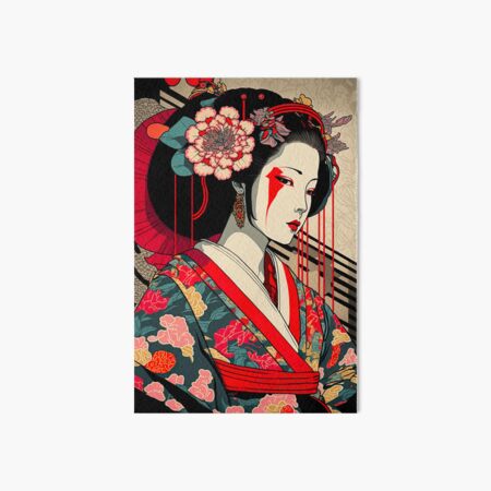 "Japanese geisha as digital art print - digital AI art" Art Board Print ...