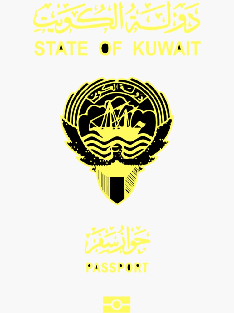 "Q8 Kuwait Emblem In Gold As Passport Cover For Kuwaitis" Sticker for ...