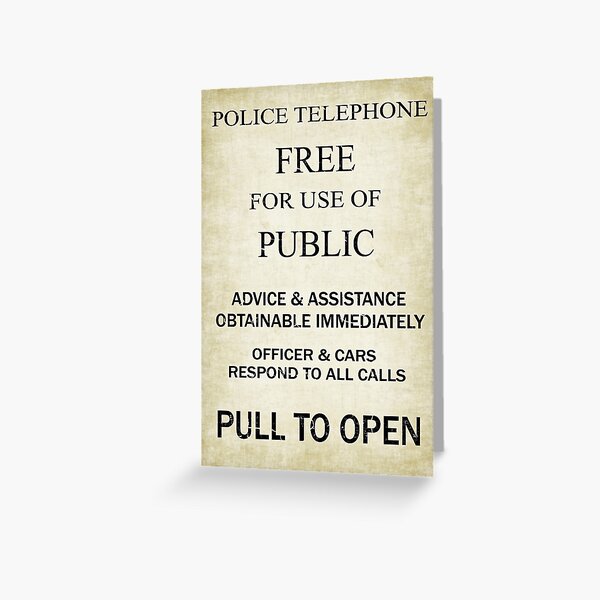 "Free For Use Of Public - Vintage British Police Call Box Sign ...