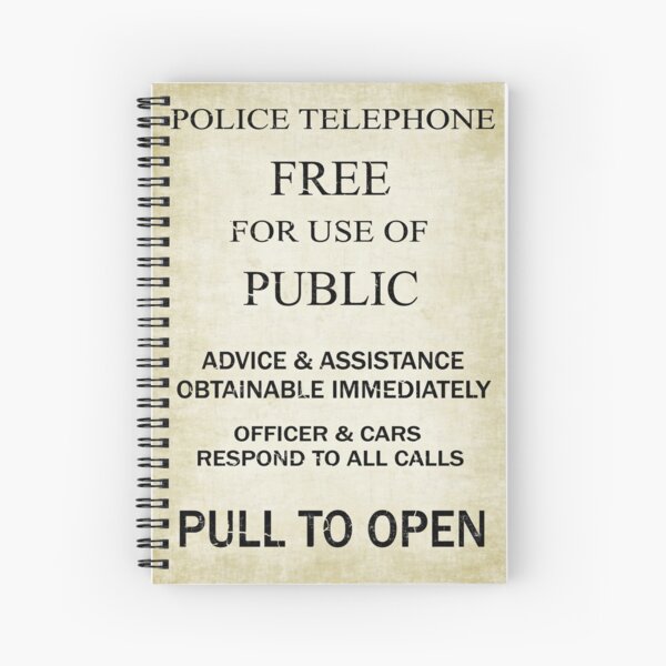 "Free For Use Of Public - Vintage British Police Call Box Sign." Spiral ...