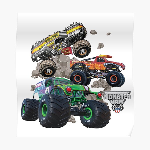 "Monster Jam Trucks" Poster for Sale by Briaannaaa24 | Redbubble